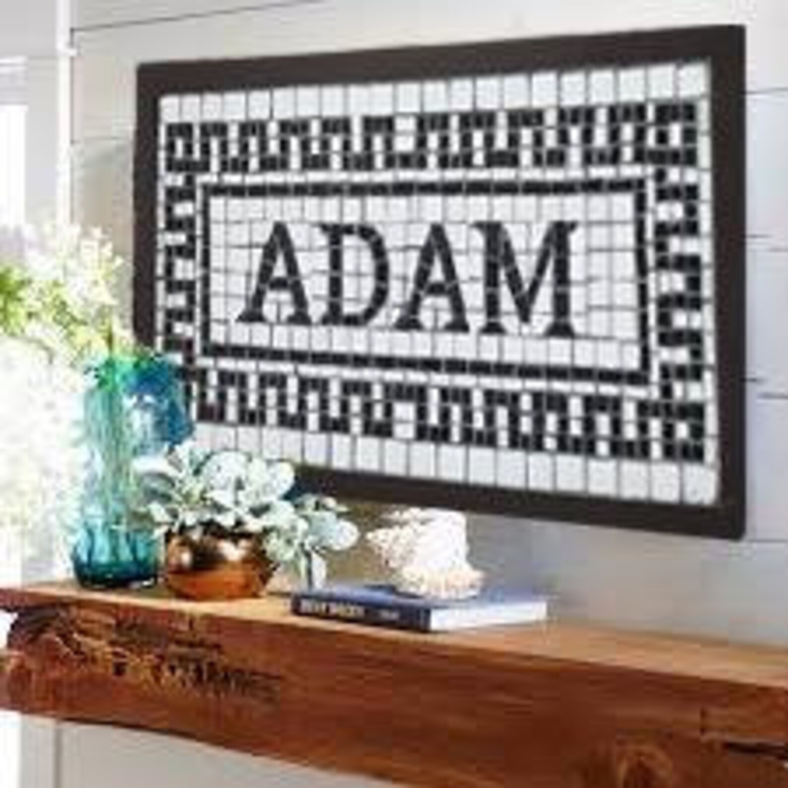 Mosaic Tile Home Sign, Personalized Name Sign, Mosaic Address Plaque ...
