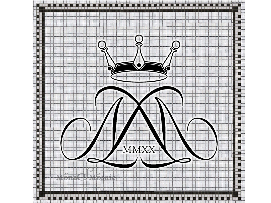Elegant Mosaic Business Logo Tile Floor , Custom Tile Logo Design ...