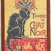 Original Wood Framed Le Chat Noir in Handmade Mosaic Art Ceramic Tile ...