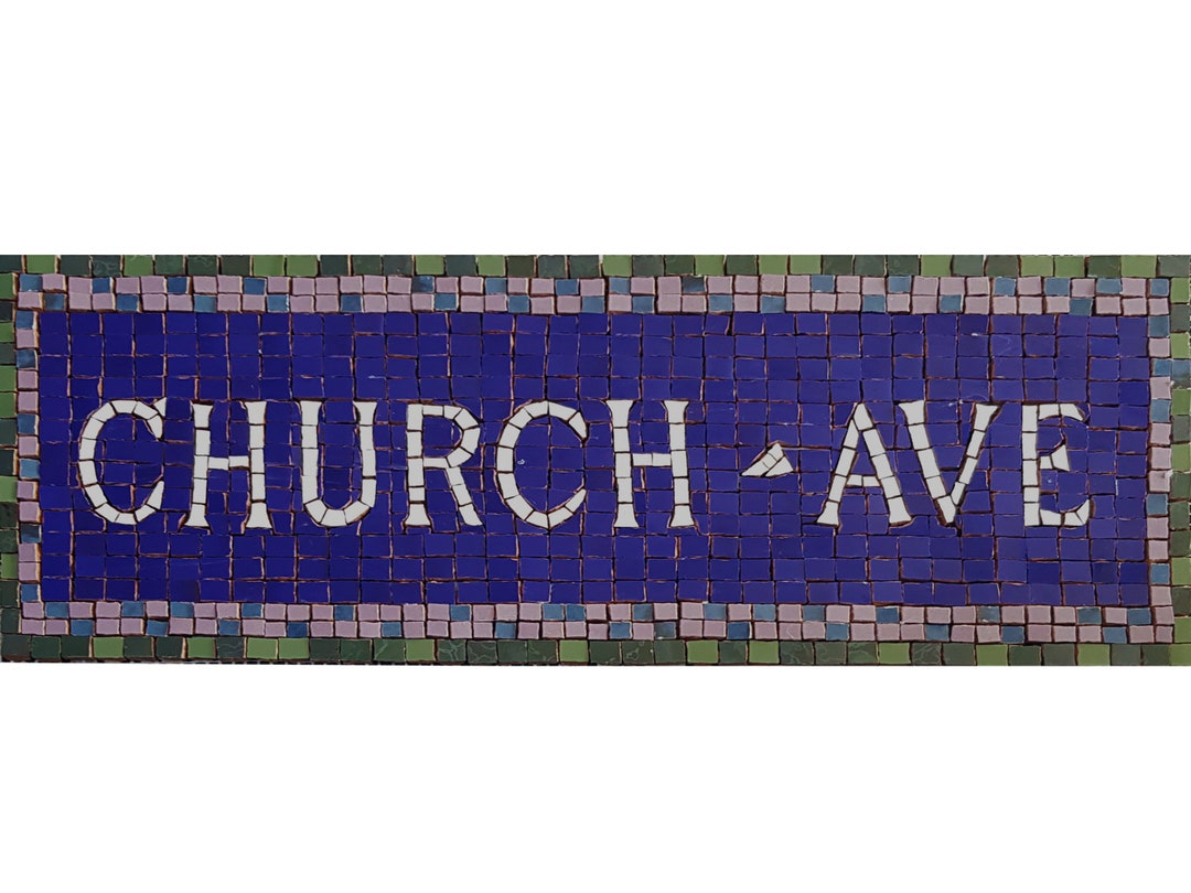 NYC Subway Mosaic Tile, Handmade Mosaic Art, Subway Replica Mosaic ...