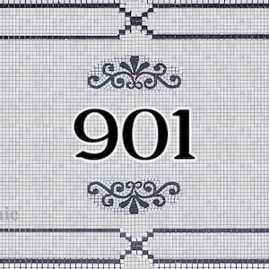 Mosaic Tile Entrance Number Floor Custom Mosaic Address, Border Mosaic ...