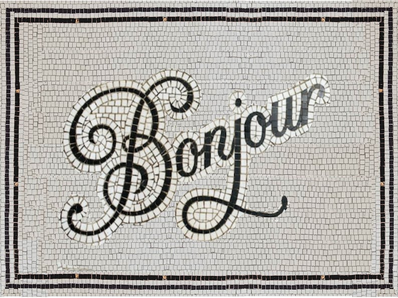 Bonjour Mosaic Paris Style Hand Cut Mosaic Entrance or Wall - Etsy