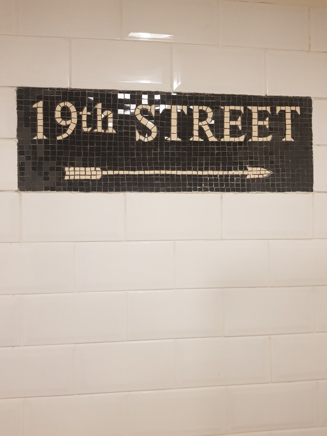 Mosaic Street Sign or Subway Sign to Be Grouted in Subway Tile Wall or ...