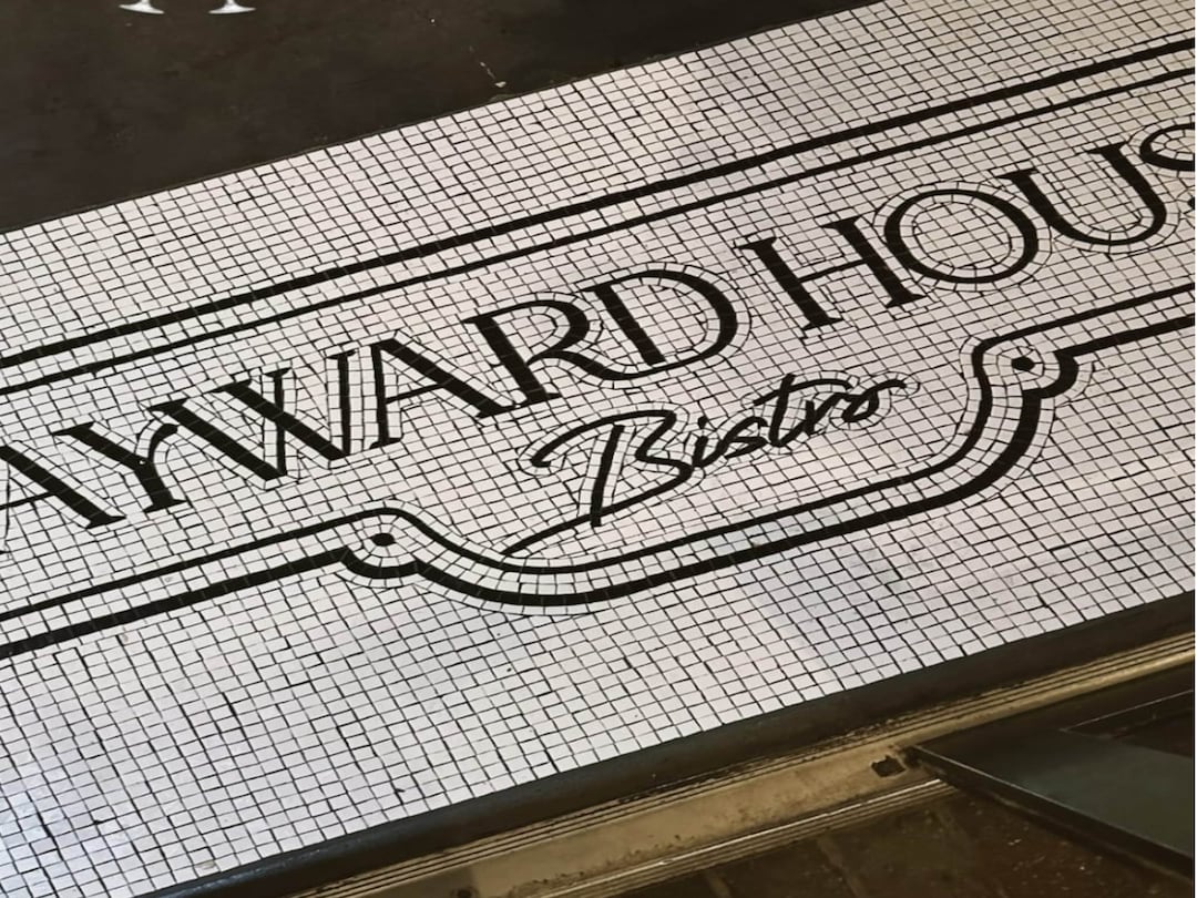 Business Logo Mosaic in Custom Size and Tile Black and White Tile Resto ...