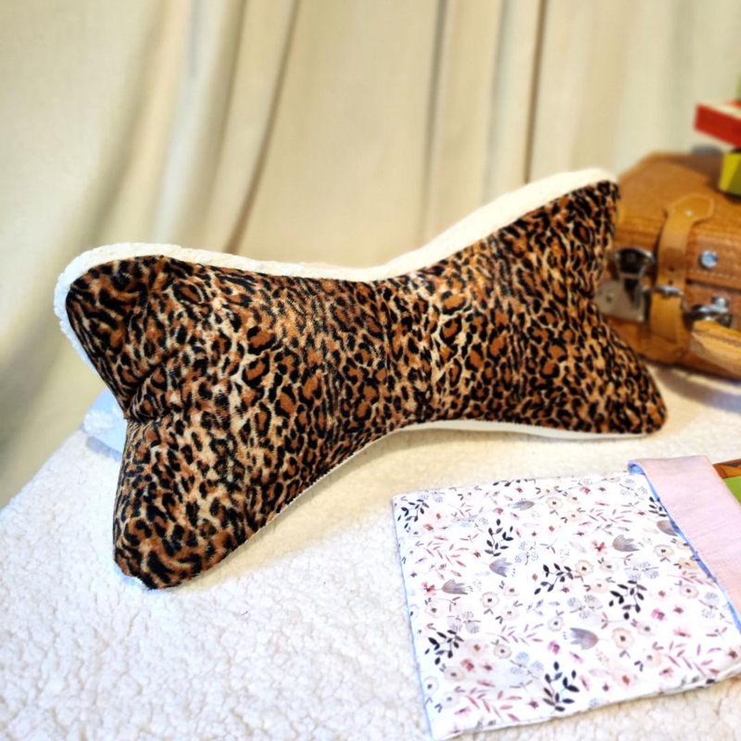 Reading Relaxation Bone | Leopard Velvet Neck Pillow | Comfort for ...