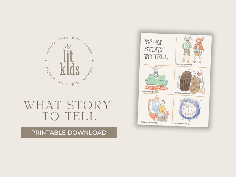 Printable What Story to Tell Guide - Story Idea Prompts for Kids - Etsy