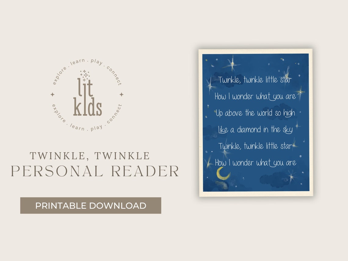 Twinkle Twinkle Little Star Personal Reader Learn to Read Through Sing ...