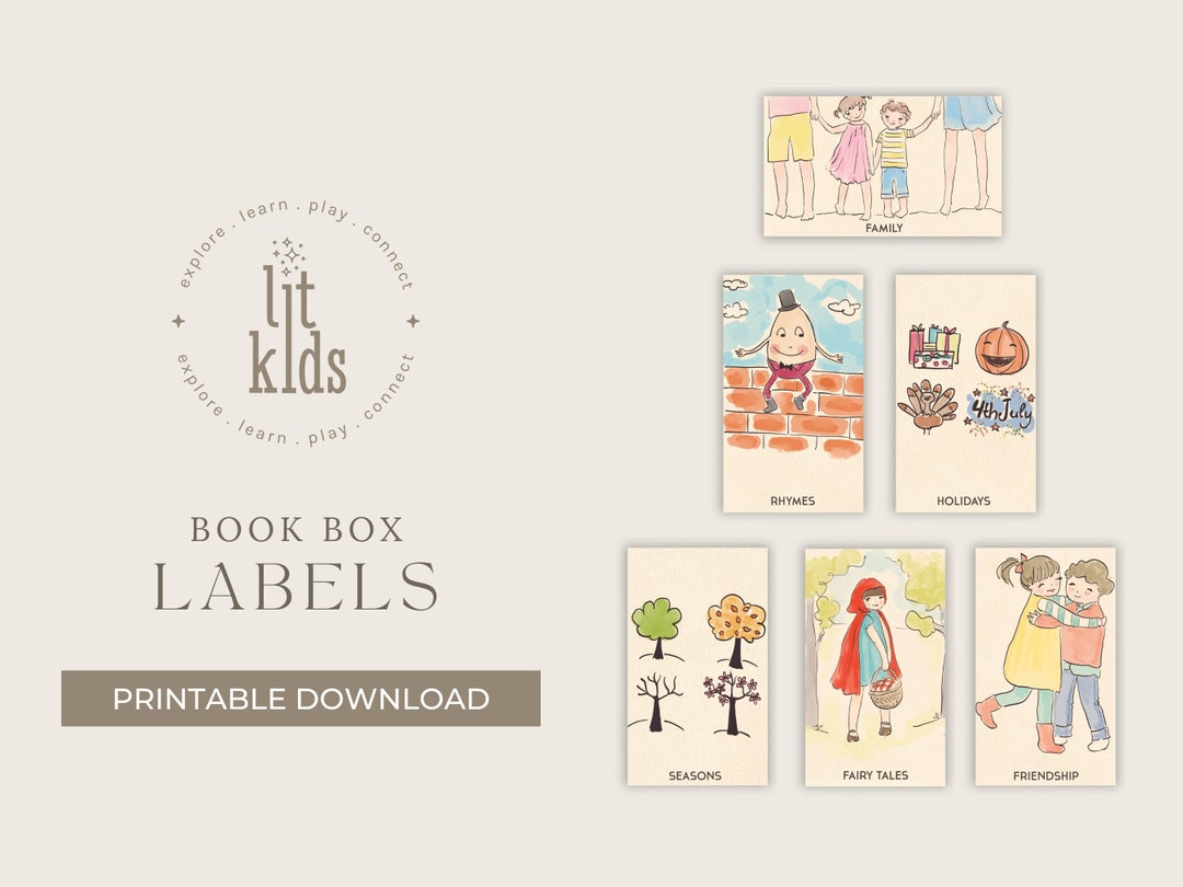 Kids' Home Library Book Box Labels - Organize Your Child's Reading ...