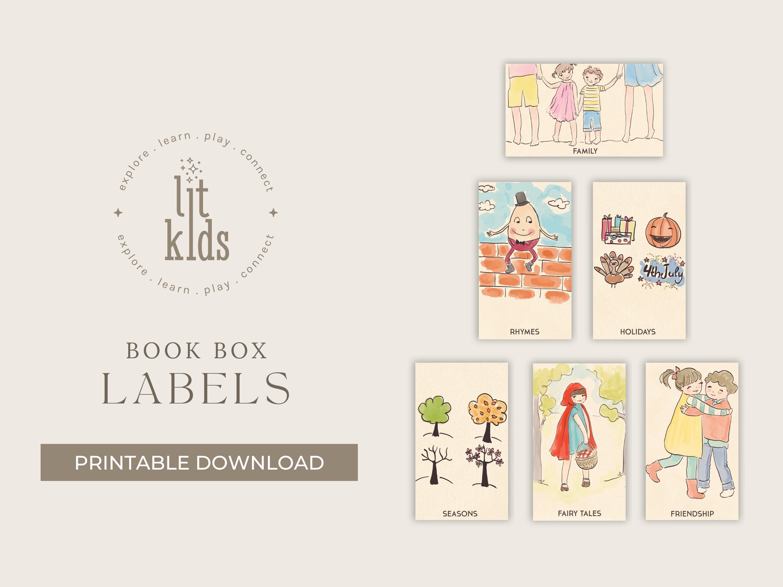 Kids' Home Library Book Box Labels - Organize Your Child's Reading ...