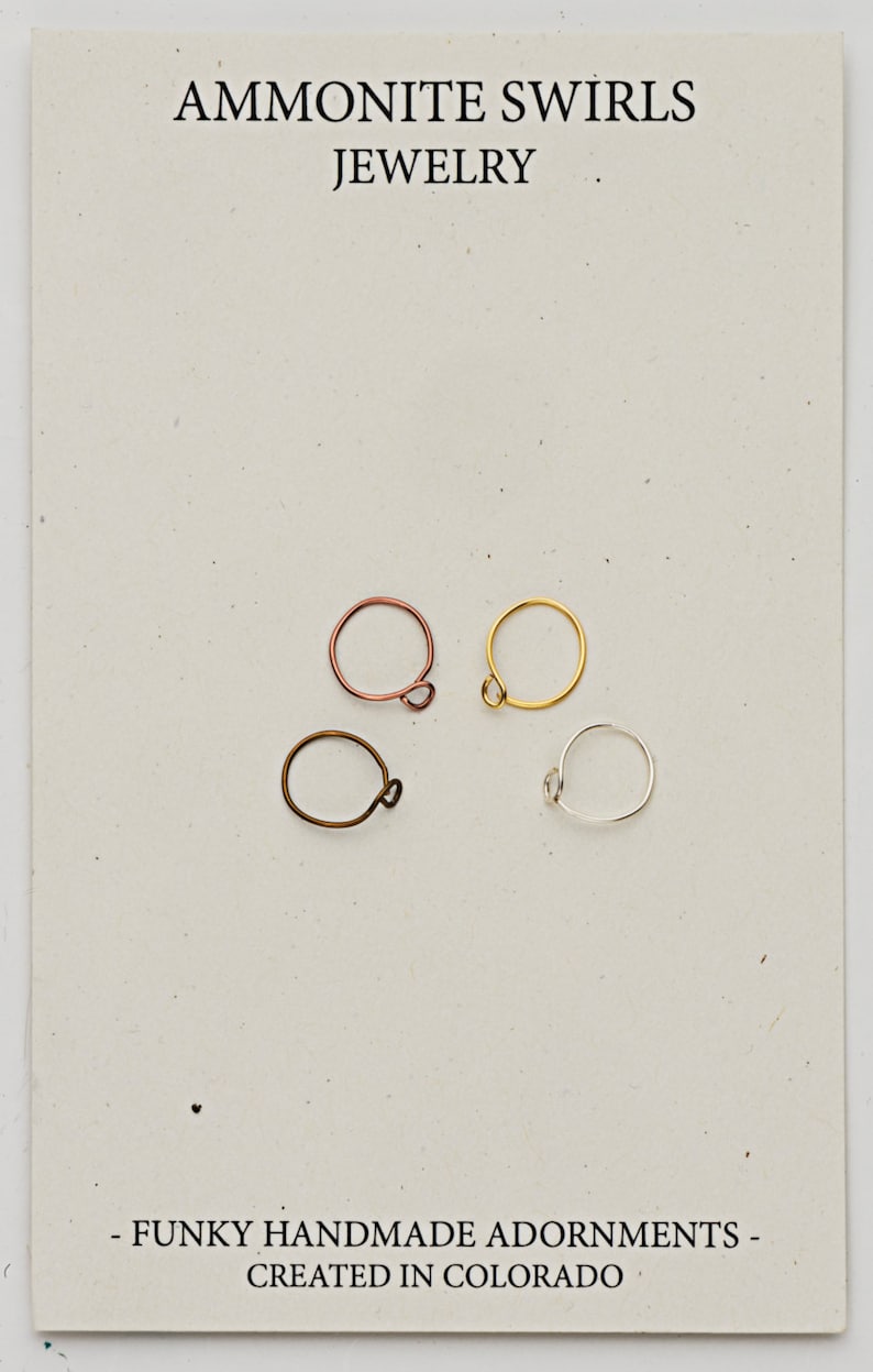 Feminine Nose Ring, Delicate Thread Through Nose Ring, Metal Choices ...