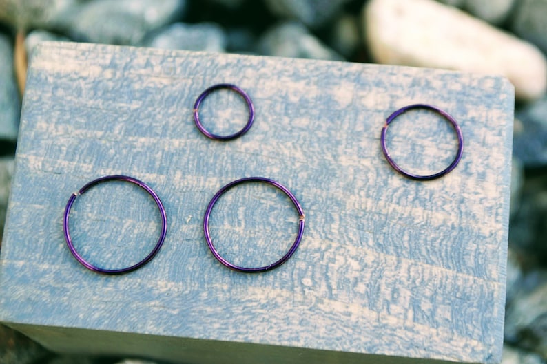 Piercing Nose Rings Purple Hoop Handmade Jewelry Hoop Nose - Etsy