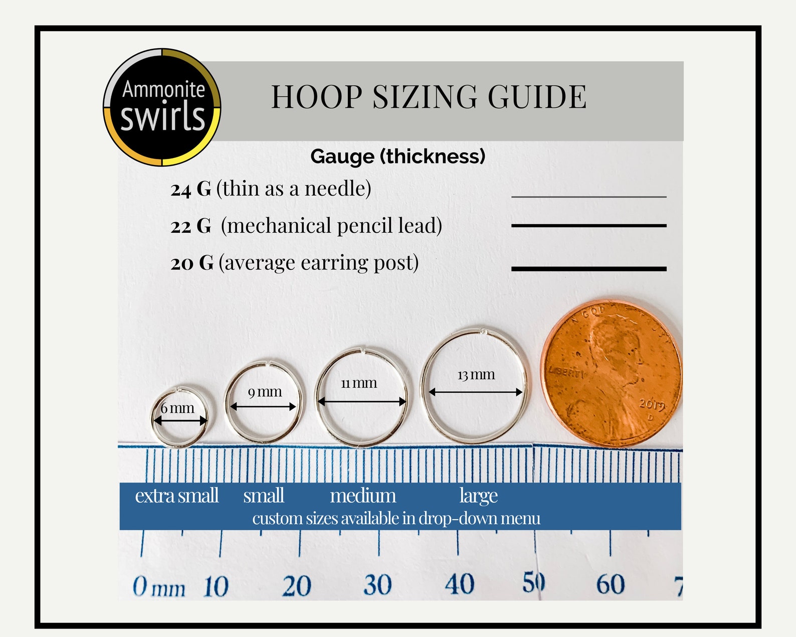 Custom Size Nose Hoops 20G 22G 24G Sizes Between 5mm to 10mm - Etsy