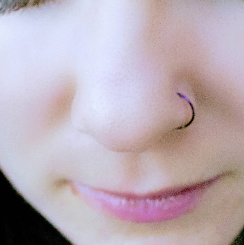 Piercing Nose Rings Purple Hoop Handmade Jewelry Hoop Nose | Etsy