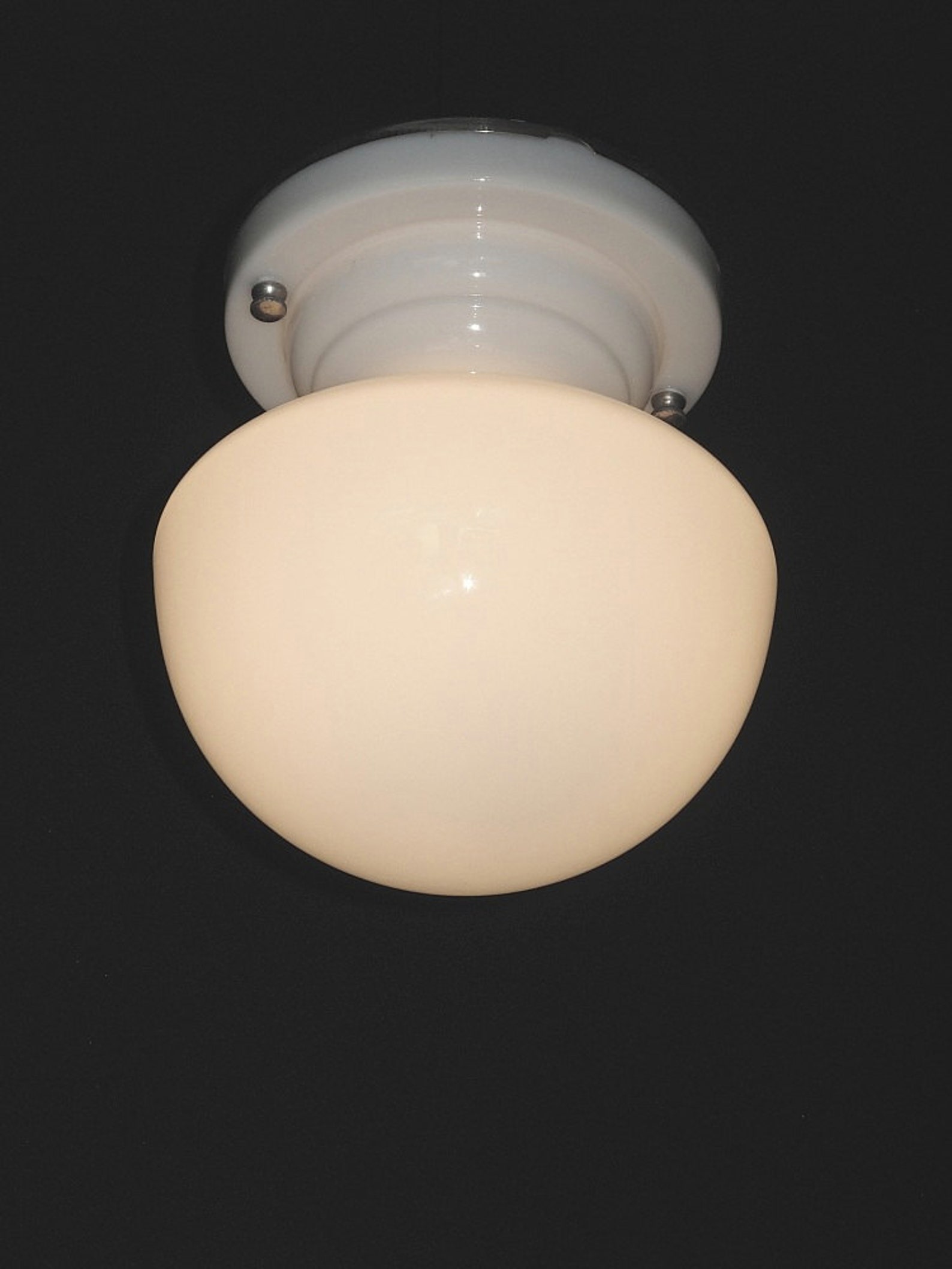Vintage One Piece Glass Ceiling Fixture. - Etsy
