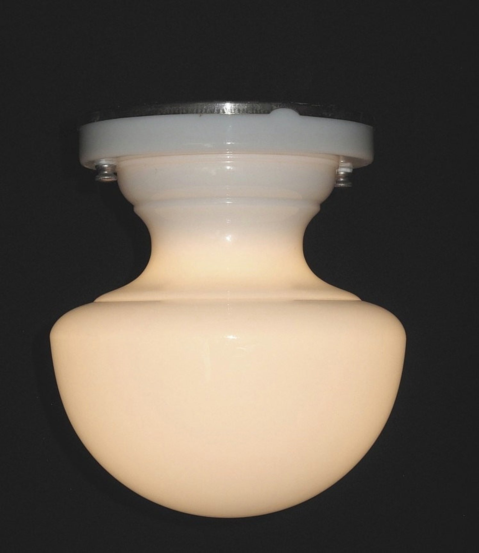 Vintage One Piece Glass Ceiling Fixture. - Etsy