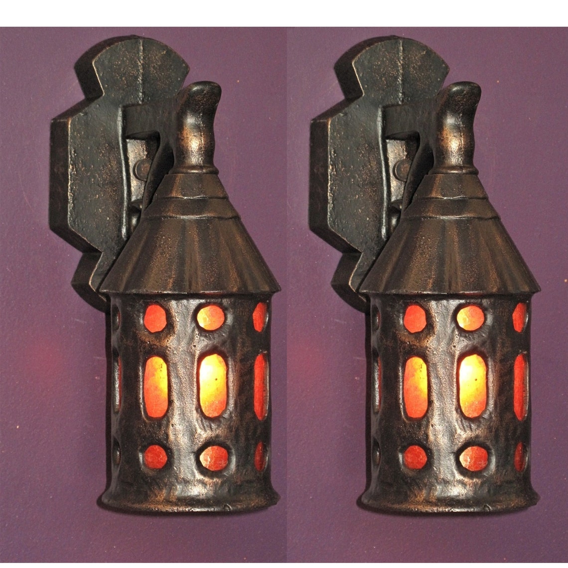 Pr Cast Iron Revival / Bungalow Porch Lights 11920s Vintagelights - Etsy