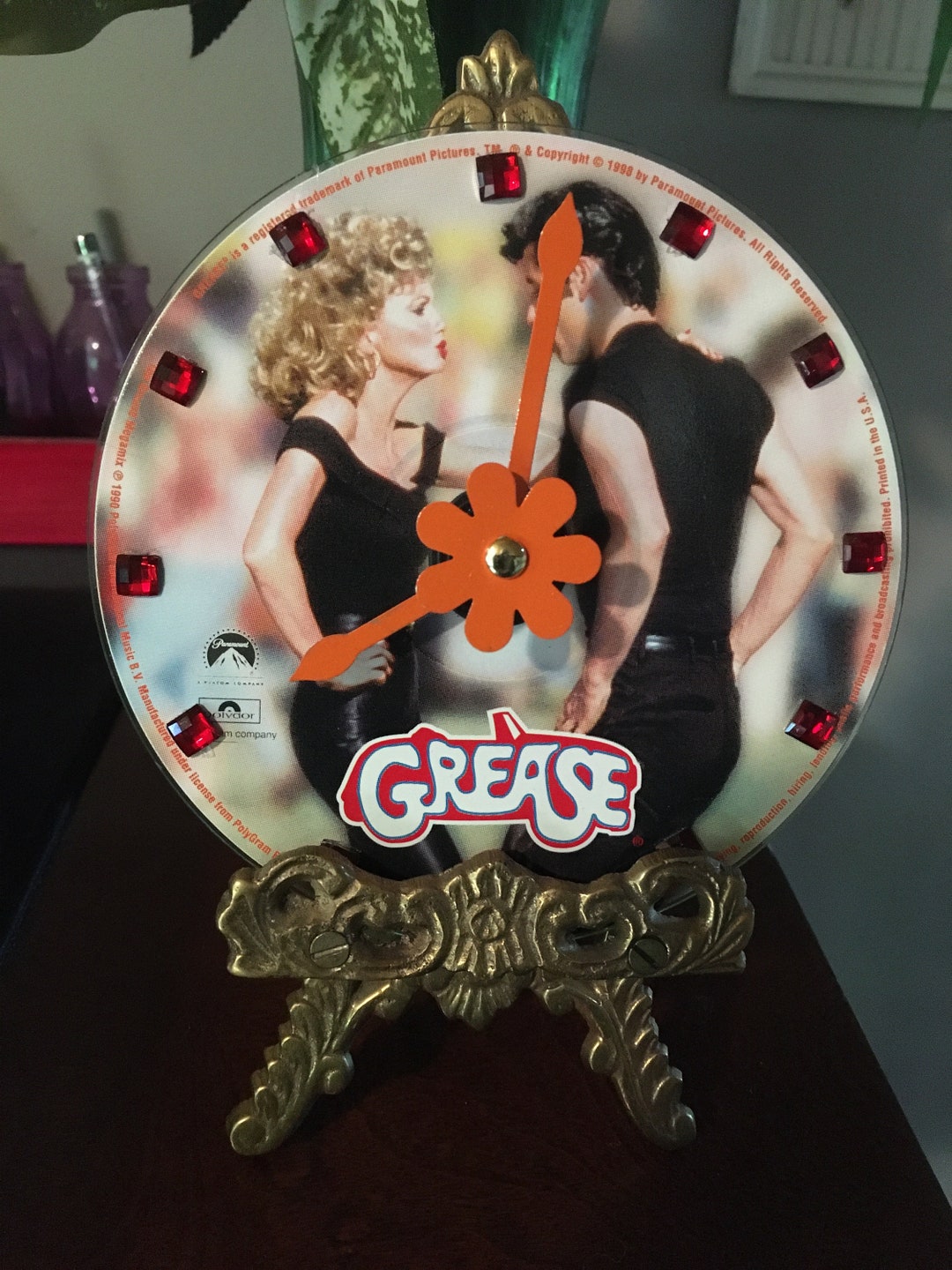 GREASE the Movie CD Clock Handmade Desk or Wall Clock Silent Movement ...