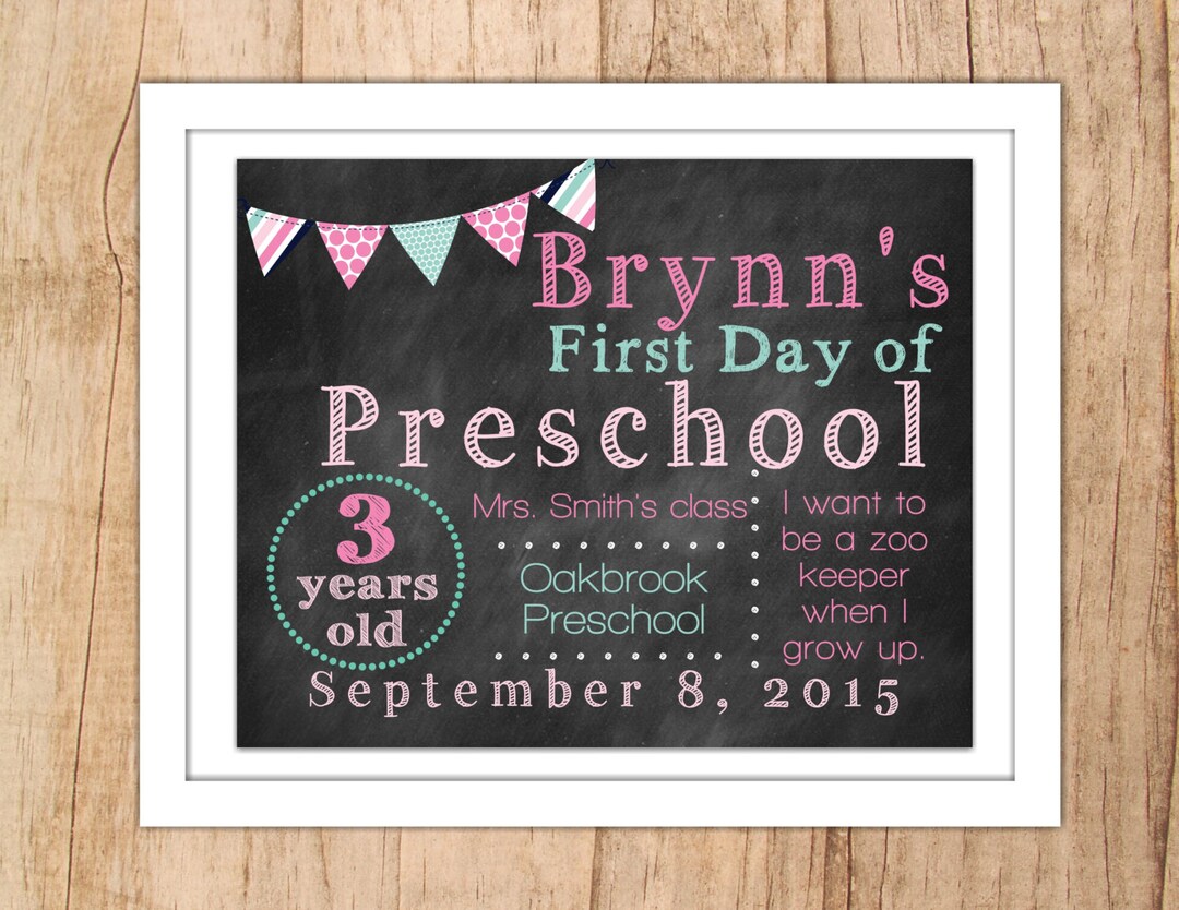 First Day of School Sign Last Day of School Personalized Chalkboard ...