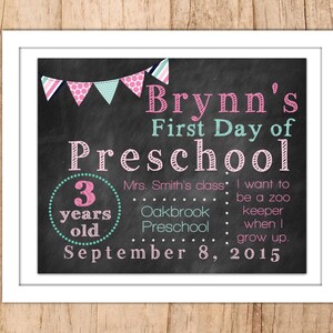 First Day of School Sign Last Day of School Personalized Chalkboard ...