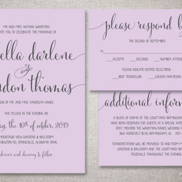 Shabby Chic Wedding Invitation - Etsy