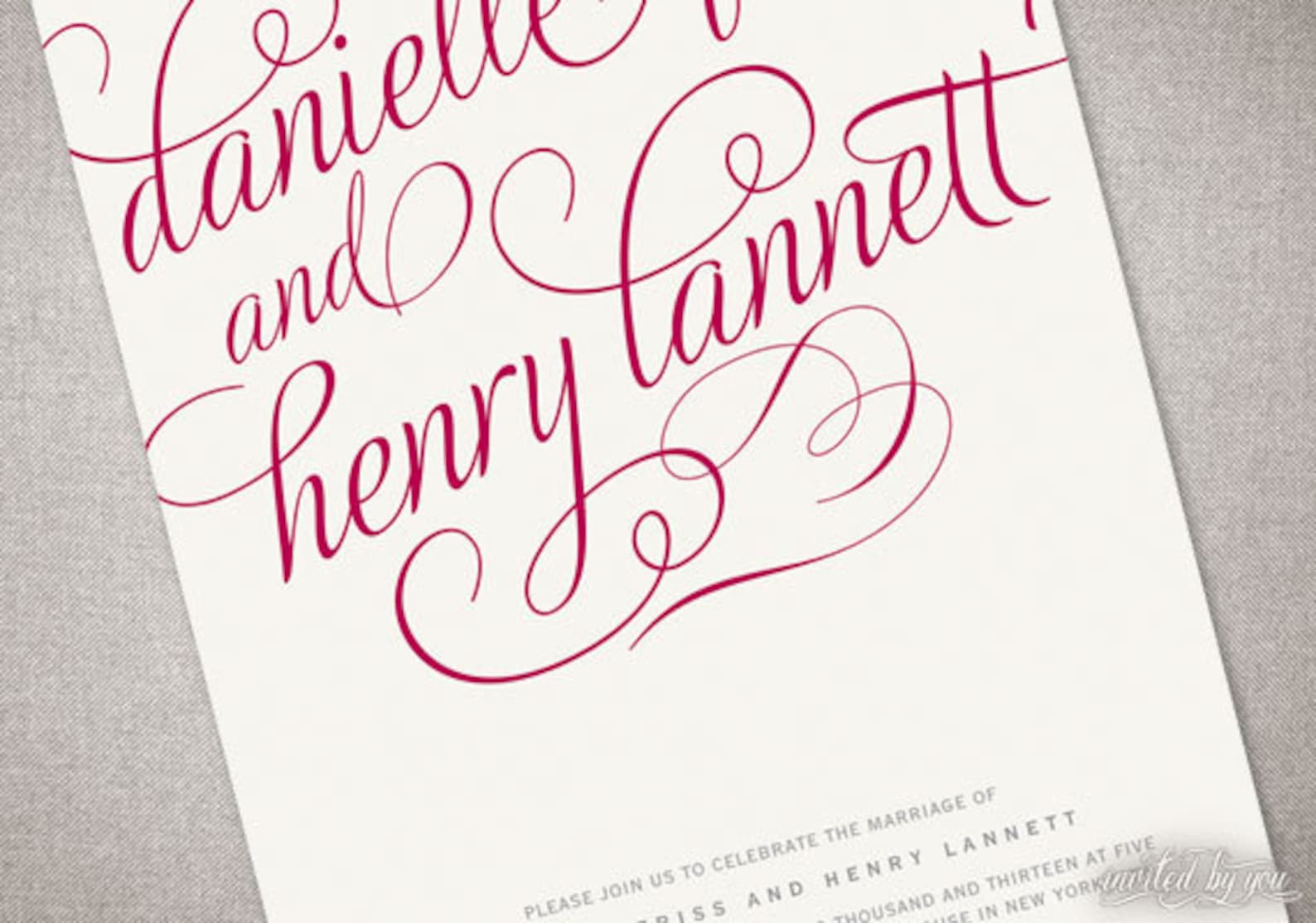 Romantic Calligraphy "danielle" Wedding Invitation Suite - Whimsy ...