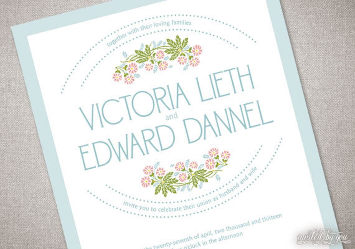 Rustic Floral "victoria" Wedding Invitation Suite - Vintage Deco ...