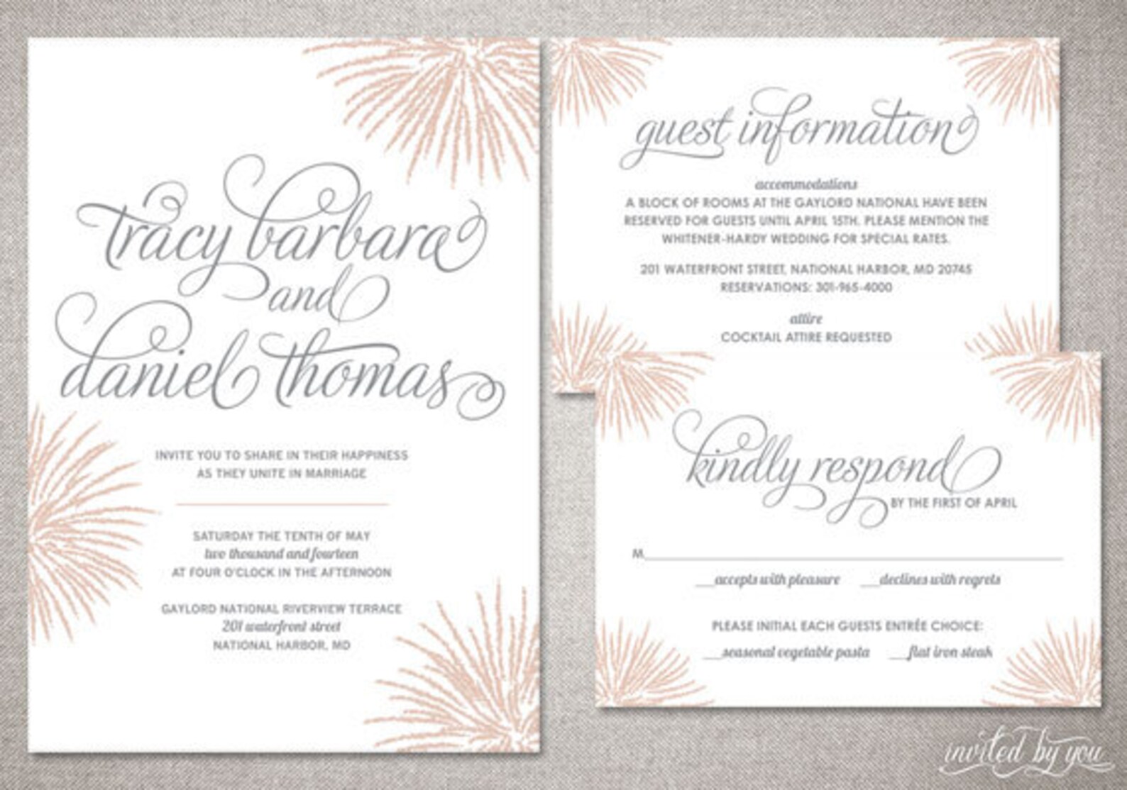 Firework Inspired "tracy" Wedding Invitation Suite - Whimsy Modern ...