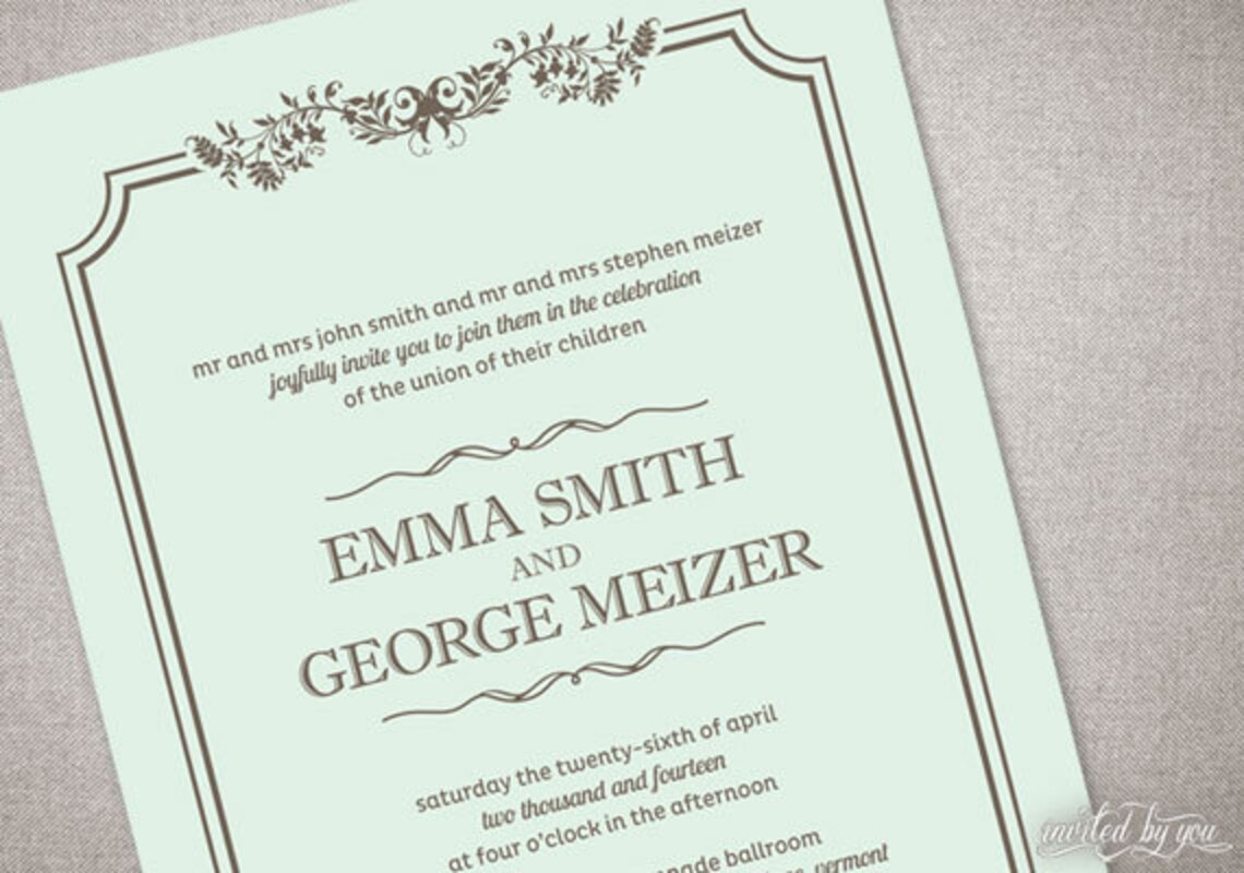 Traditional Floral "emma" Wedding Invitation Suite - Romantic Vintage ...