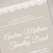 Art Deco Lace "andrea" Wedding Invitations Suite - Vintage Modern ...