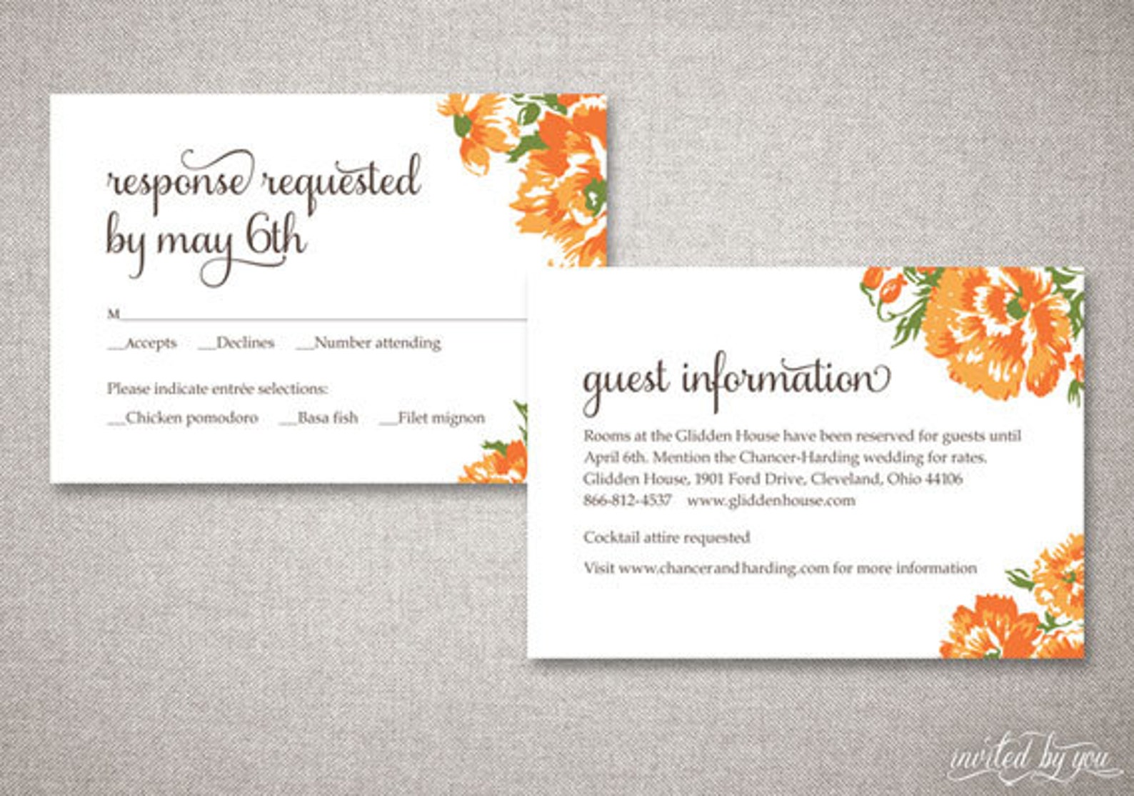 Floral Garden Chic "felicity" Wedding Invitations Suite - Rustic ...