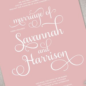 Colorful Calligraphy "savannah" Wedding Invitation Suite - Modern ...