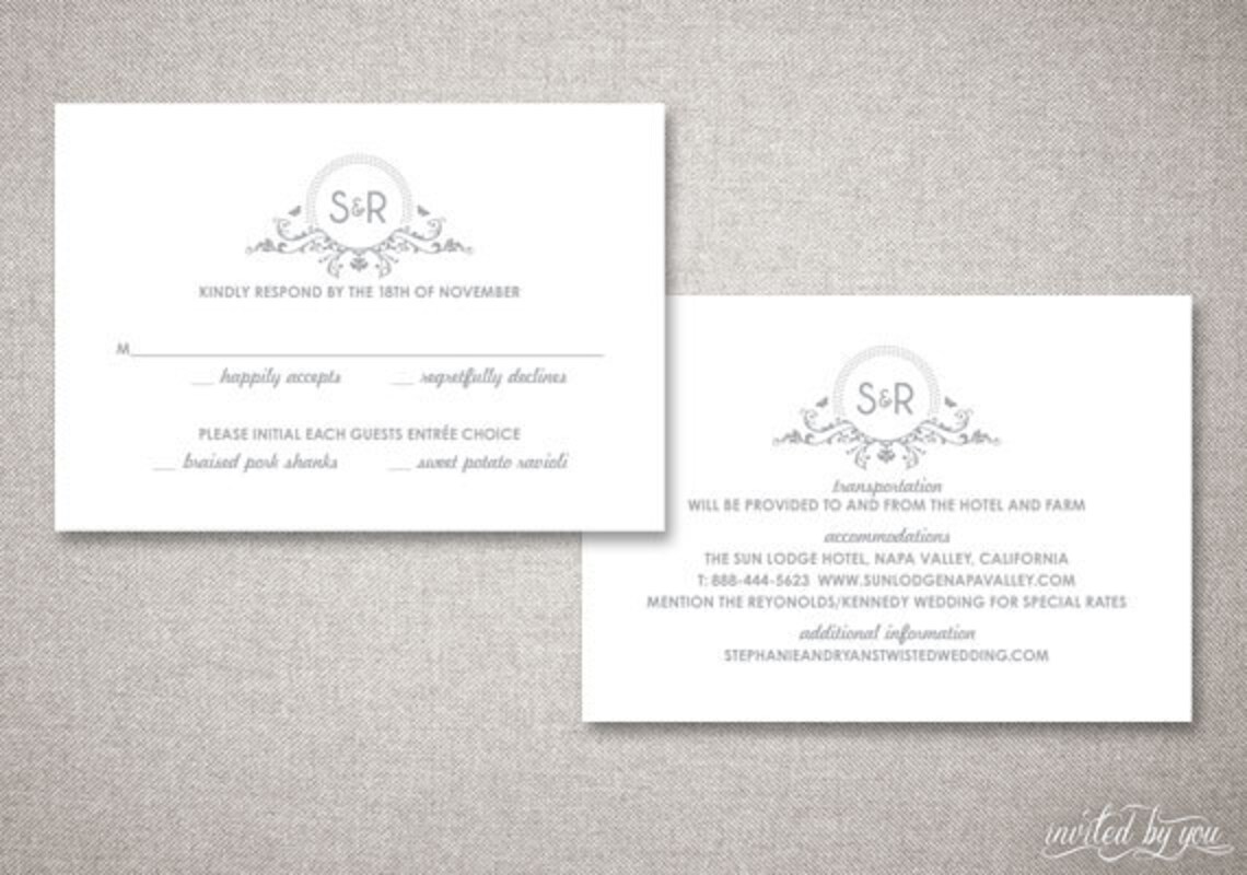 Monogram "stephanie" Wedding Invitations Suite - Beautiful Floral ...