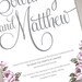 Vintage Calligraphy "courtney" Wedding Invitations Suite - Floral ...