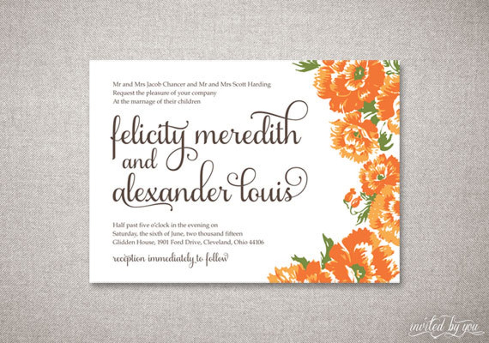 Floral Garden Chic "felicity" Wedding Invitations Suite - Rustic ...