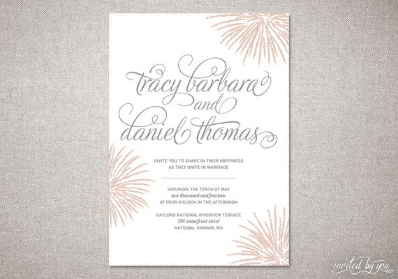 Firework Inspired "tracy" Wedding Invitation Suite - Whimsy Modern ...