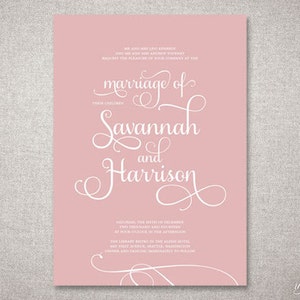 Colorful Calligraphy "savannah" Wedding Invitation Suite - Modern ...
