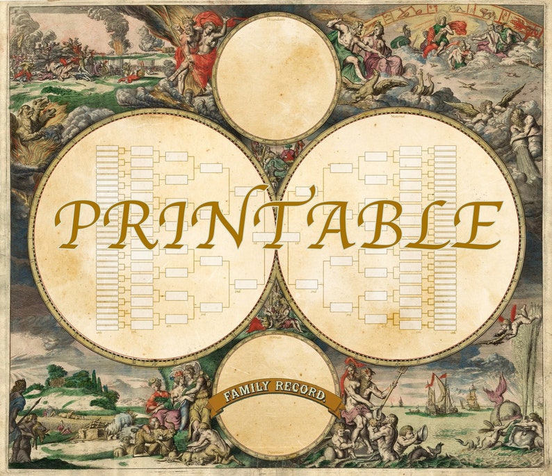 Printable Antique Family Tree 26x30 Exquisite | Etsy