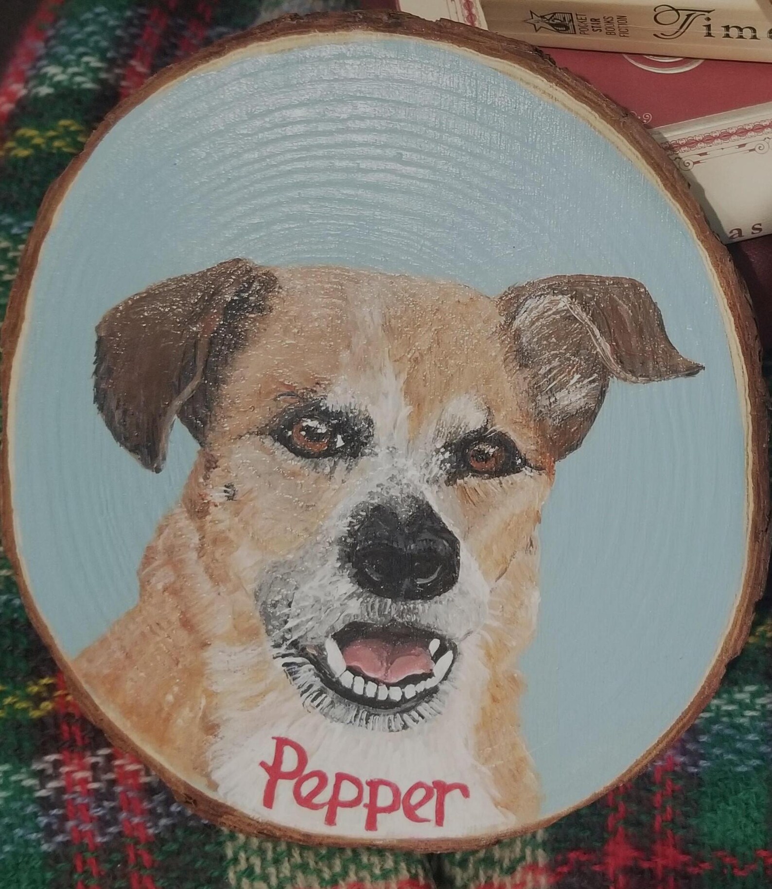 Custom Pet Portraits - 6" Wood Slice With Black Foldable Iron Easel - Etsy