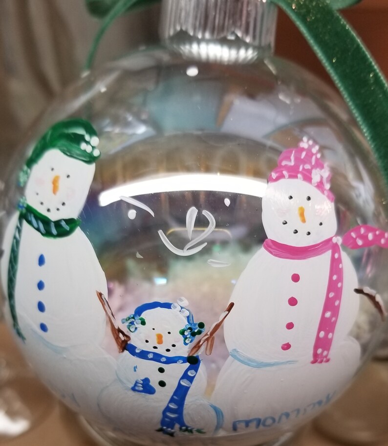 Custom Hand Painted 2.5", 3.5" or 4" Glass Christmas Ornaments "baby's ...