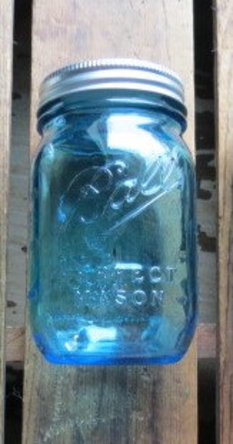 2 BLUE, BALL Mason Jars 100th Anniversary American Heritage Vintage ...