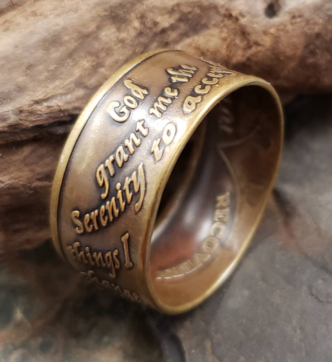 Serenity Prayer Sobriety AA Recovery Coin Rings - Etsy