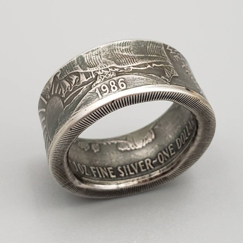 Silver Coin Ring - Etsy