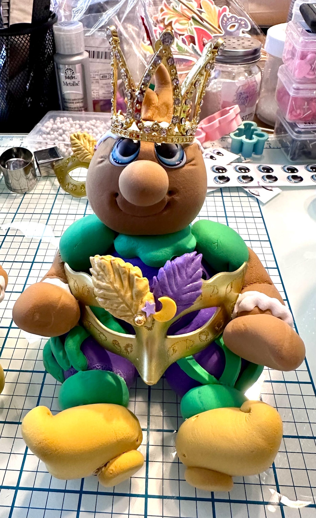 Mardi Gras Clay Buddy Gingie - Etsy