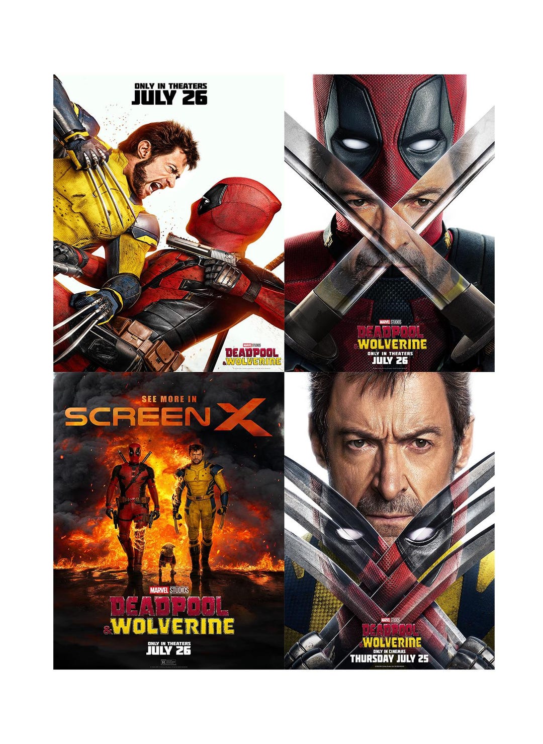 Deadpool & Wolverine Deadpool and Wolverine Movie Print Film POSTER ...