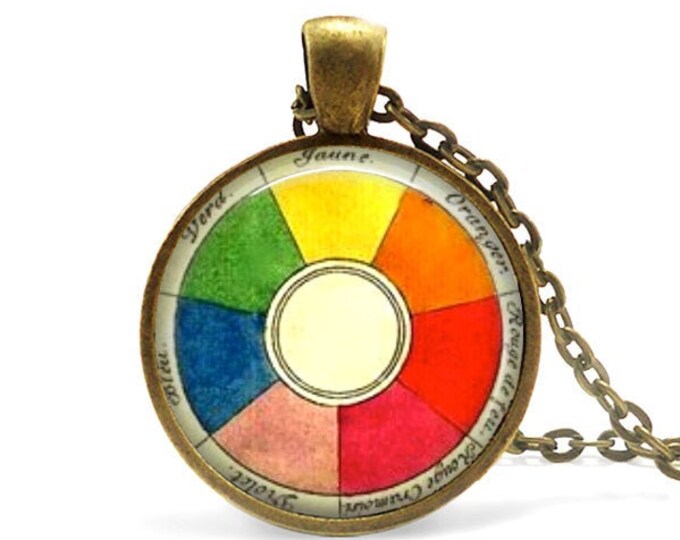 Color Wheel Necklace or Keychain-retro Artist Necklace-vintage French ...