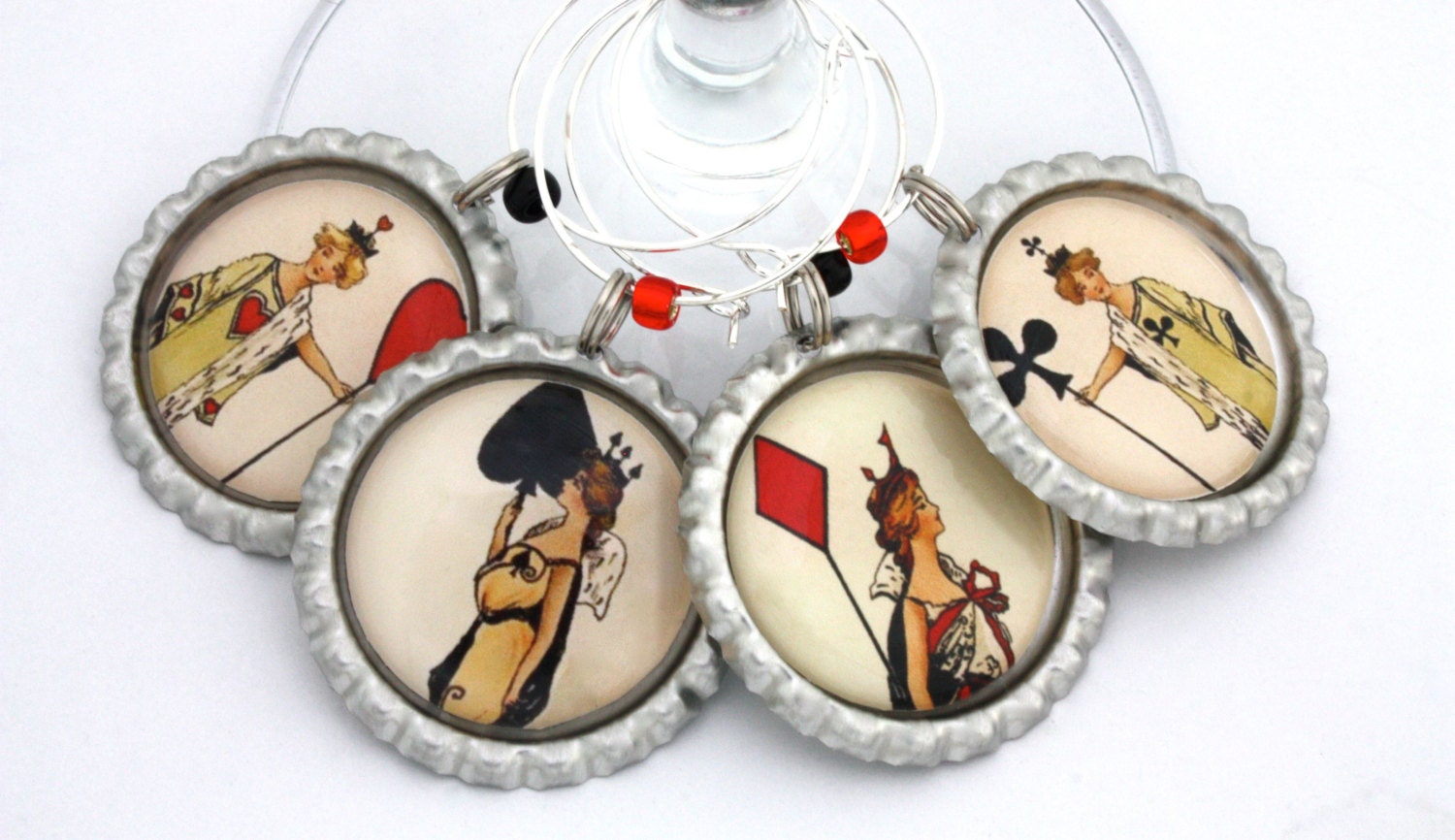 Bridge Party Favors-card Suit Wine Charms-gift for Card Player - Etsy