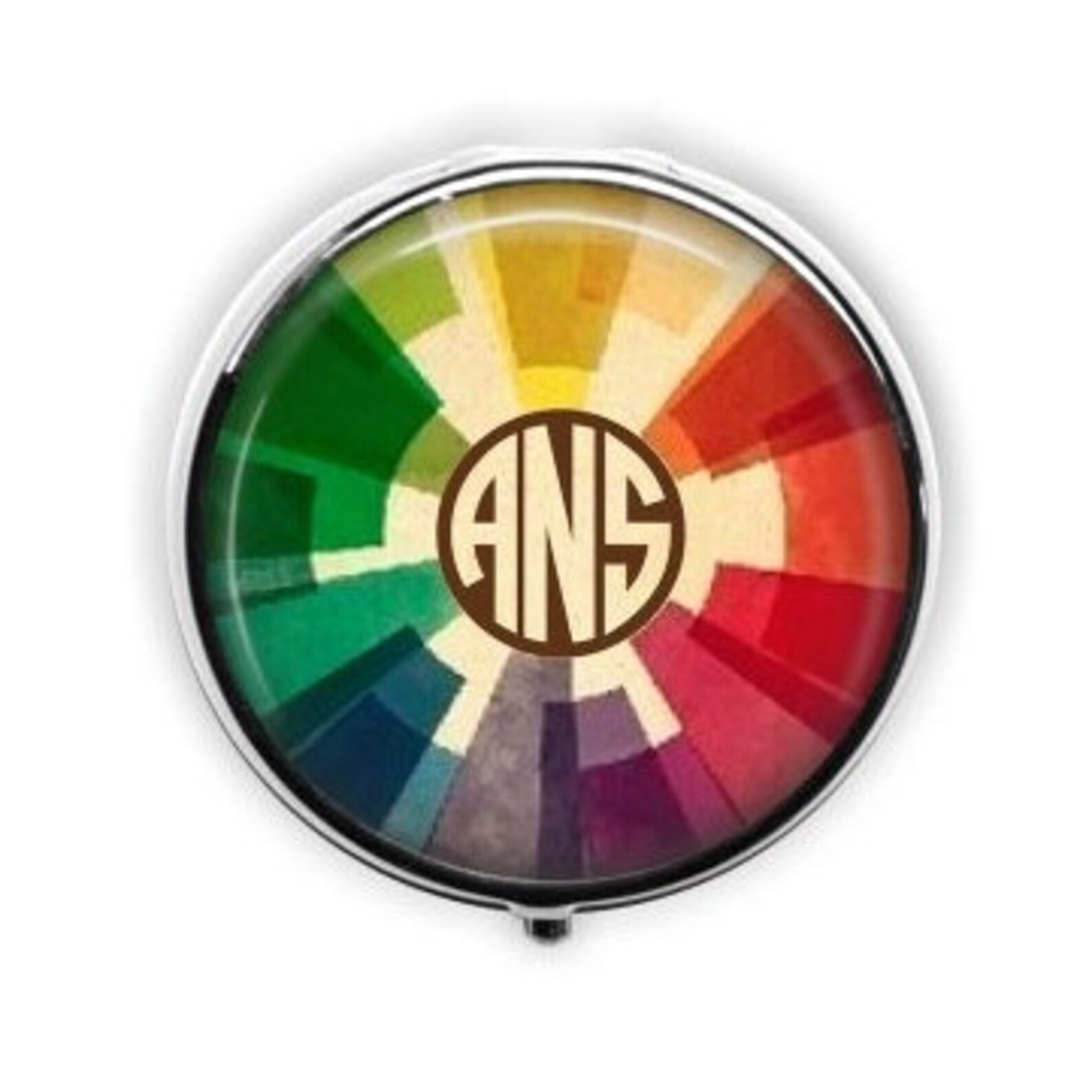 French Color Wheel Pill Box-custom Initial Pill Case-vintage - Etsy