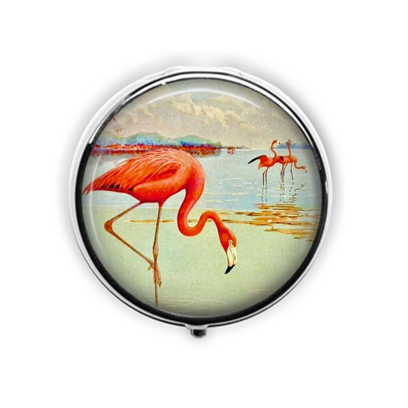 Pink Flamingo Pill Box Personalized Preppy Pill Case Striped - Etsy