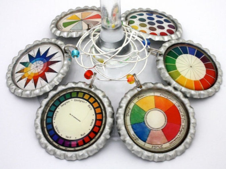 Color Wheel Necklace Artist Gift for Her Vintage French - Etsy