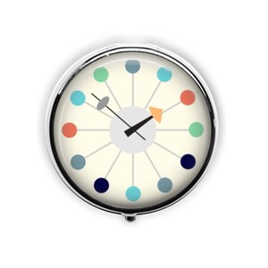 Retro Clock Pill Box, Mid Century Modern Pill Case, Vintage Clock Stash ...